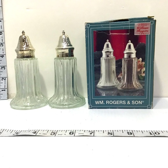 Dining | Wm Rogers Sons Silver Plated Cap Salt Pepper Shakers Large ...